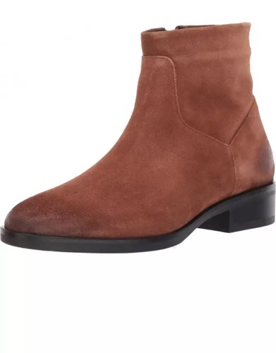 Womens Clarks Pure Rosa Tan Suede Leather Zip Up Low Heel Ankle Boots ...