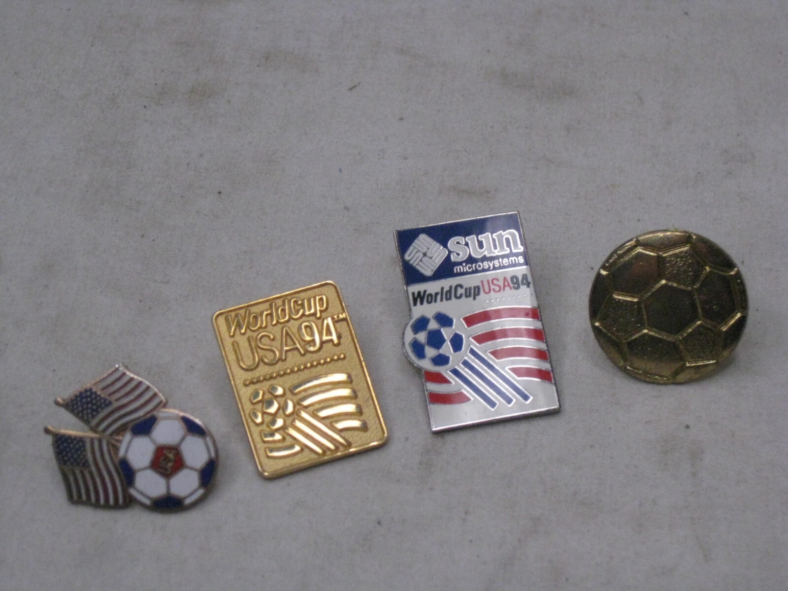 4 Soccer lapel pins pinback pin lot WorldCup USA 94 sun microsystems ...
