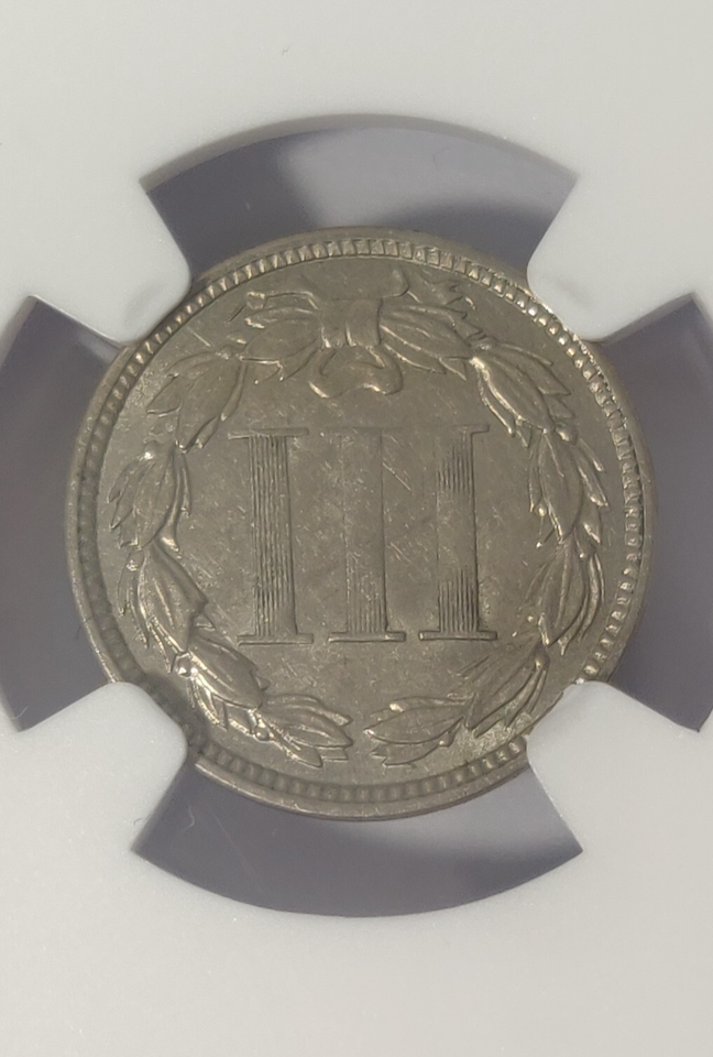 1865 US 3 CENT COIN COPPER/NICKEL NGC AU 55 | eBay