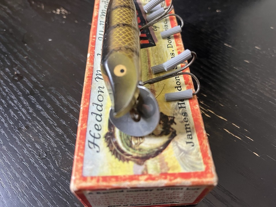 Heddon 9750M Vintage Wood Crankbait Fishing Lure Bass Trout w/ Original ...