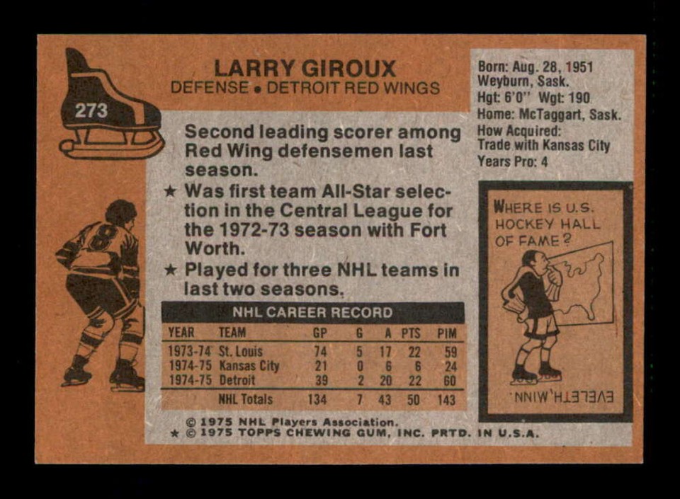 1975 Topps #273 Larry Giroux RC NM/NM+ X3024407 | eBay