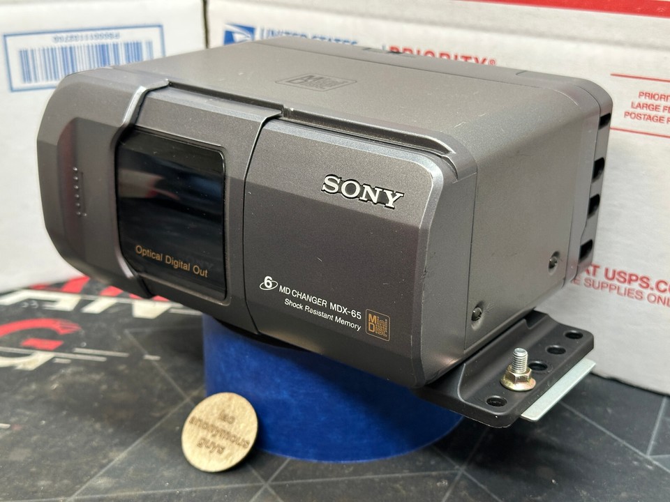 SONY # MDX-65 MiniDisc 6 Changer + Cables Digital Analog Out Vintage ...