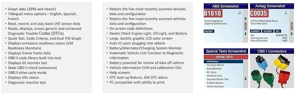 OTC 3211 BOSCH OBD 1 & 2 Engine Diagnostic Scan Tool Scaner Code Reader ...