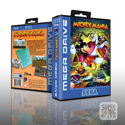 Mickey Mania Custom Cover Sega Mega Drive Box Art Replacement Insert | eBay