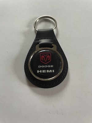 Dodge Hemi Keychain Black Leather Key Fob Key Chain | eBay
