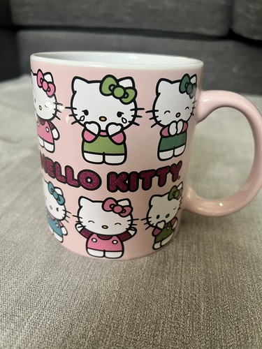Hello Kitty Mug Cup Sanrio Ceramic Pink White Red 20oz 2023 SIL- 34783 ...