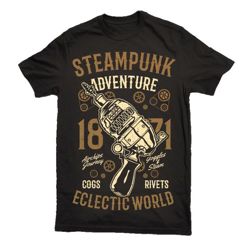 Steampunk Shirt T Mens Rock Tee Spiral Direct Biker Reaper Dragon Skull ...