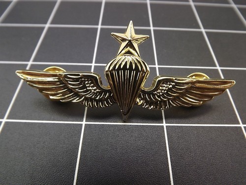 NEW Lapel Pin WING USN-USMC PARACHUTE SENIOR GOLD 2-3/4" | eBay