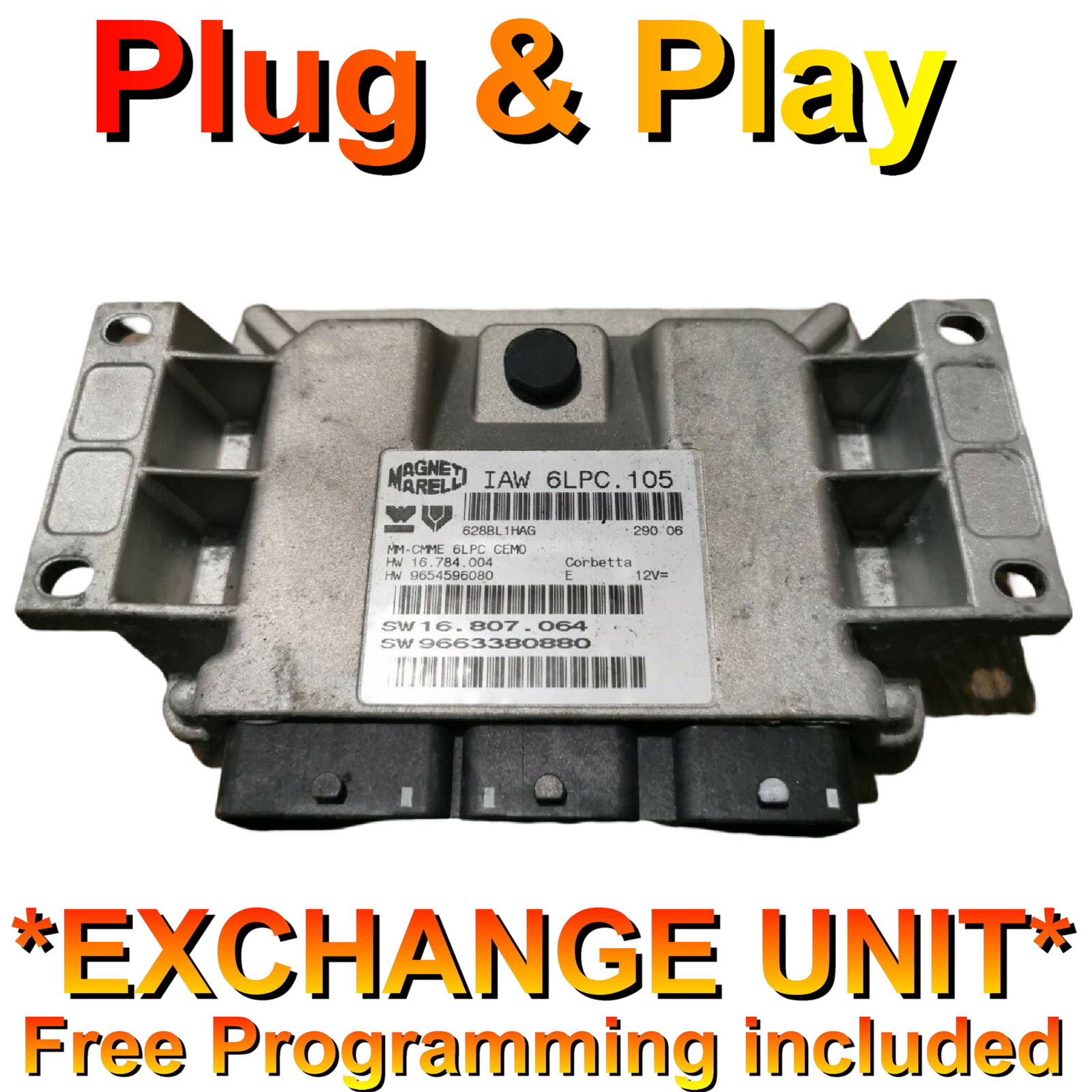 PEUGEOT 207 1.4 16v KFU ECU IAW6LPC105 IAW 6lpc.105 SW 9663380880 HW ...