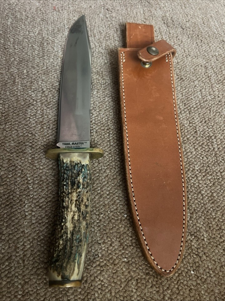 Cold Steel Stag Handle Trail Master Bowie Knife | eBay