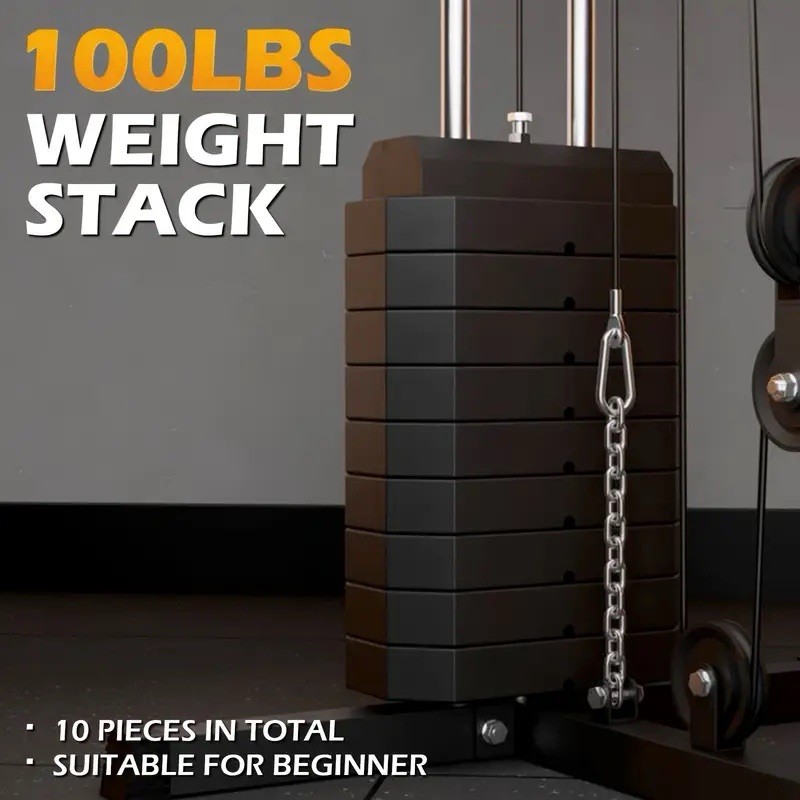 100LBS Weight Stack Home Gym System, All In One Workout Machine | eBay