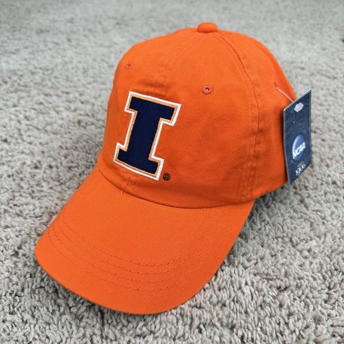 Illinois Illini Hat Adjustable Signatures NCAA Orange Blue I Logo Dad ...