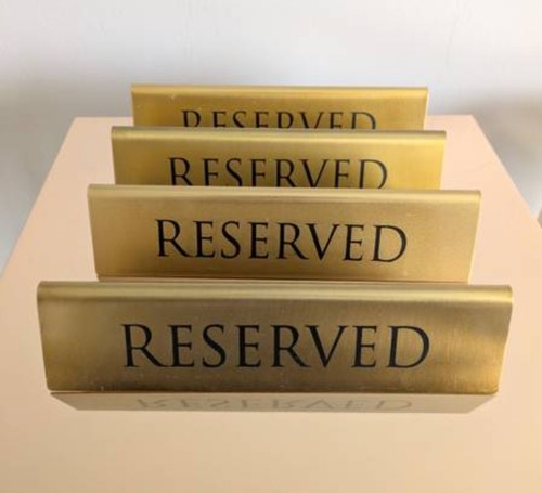 Golden Metal Table Top Reserved Sign, Double Sided, 8x1.75", 4 Pack | eBay
