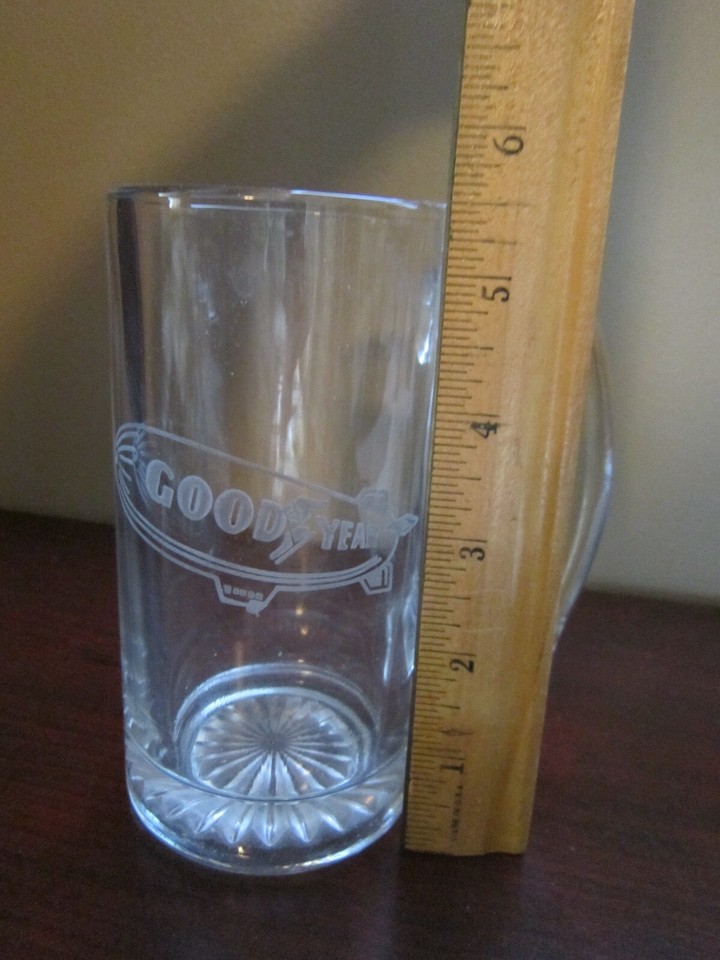 GOODYEAR BLIMP ETCHED BEER STEIN HEAVY GLASS MUG | eBay