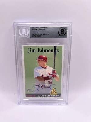 Jim Edmonds Signed 2007 Topps Heritage #210 Card Beckett Auto | eBay