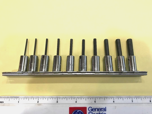 SNAP-ON TOOLS 10 Pcs. 1/16" to 1/4" HEX ALLEN SOCKET SET 1/4" drive ...