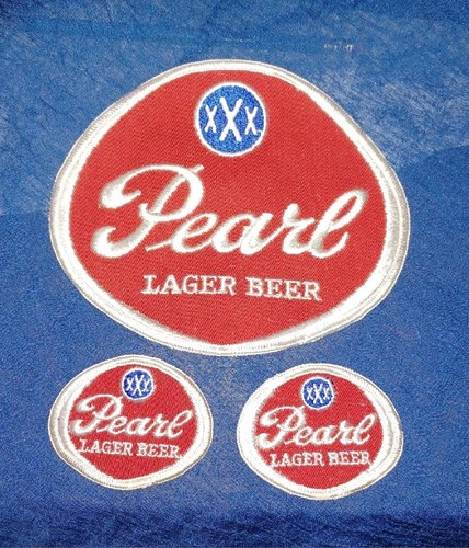 Vintage xXx Pearl Lager Beer Logo Cloth Patch Lot of 3 - 1 Large and 2 ...