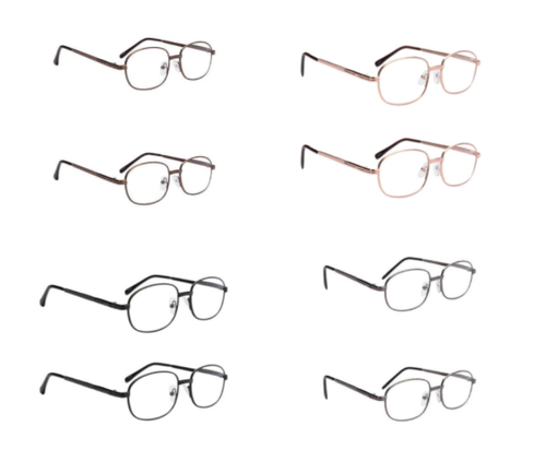 Reading Glasses Mens Metal Oval Readers +1.00 to +2.25 Strength 2 Pair ...