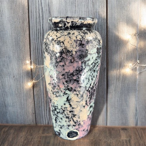 Harris Potteries Chicago Vase Splatter Black Multicolor Glaze Rare ...