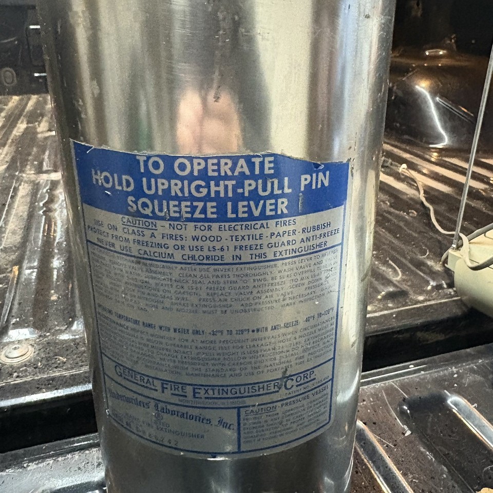 Vintage General Stainless Steel Water Fire Extinguisher Empty | eBay