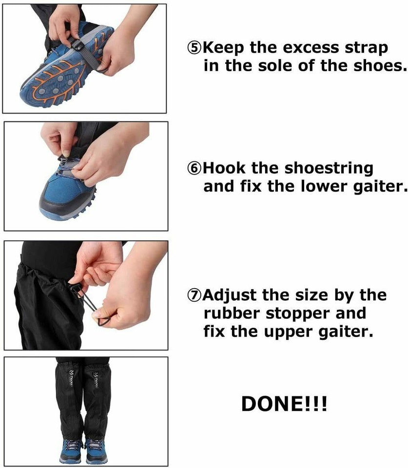 Snowproof Waterproof Climbing Hiking Snow Ski Gaiters Leg Cover Boot ...