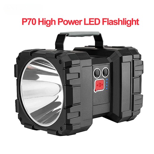 High Power LED Flashlight Handheld FloodLight Searchlight for Camp Hike ...