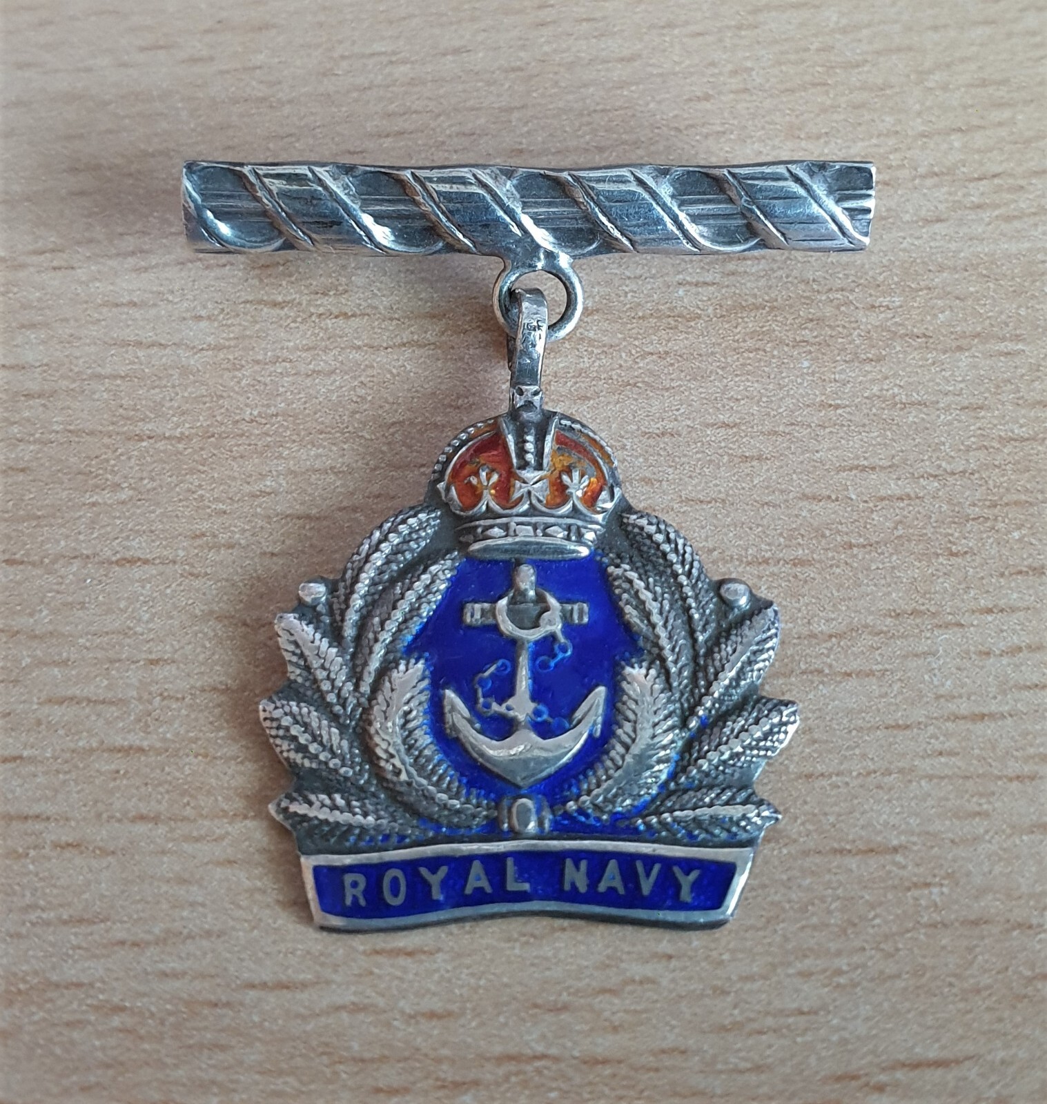 WW1 British Royal Naval Officer's Silver Cap Cockade Sweetheart Brooch ...