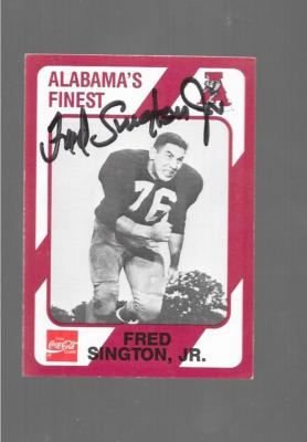 1989 Alabama's Finest - FRED SINGTON JR - Hand Signed Autograph - (Dec ...