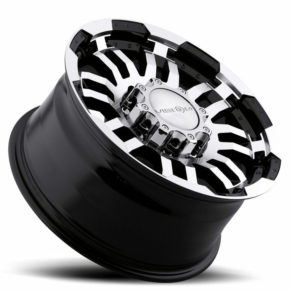 Set 4 17" Vision 375 Warrior Gloss Black Machined Face Wheels 17x8.5 ...