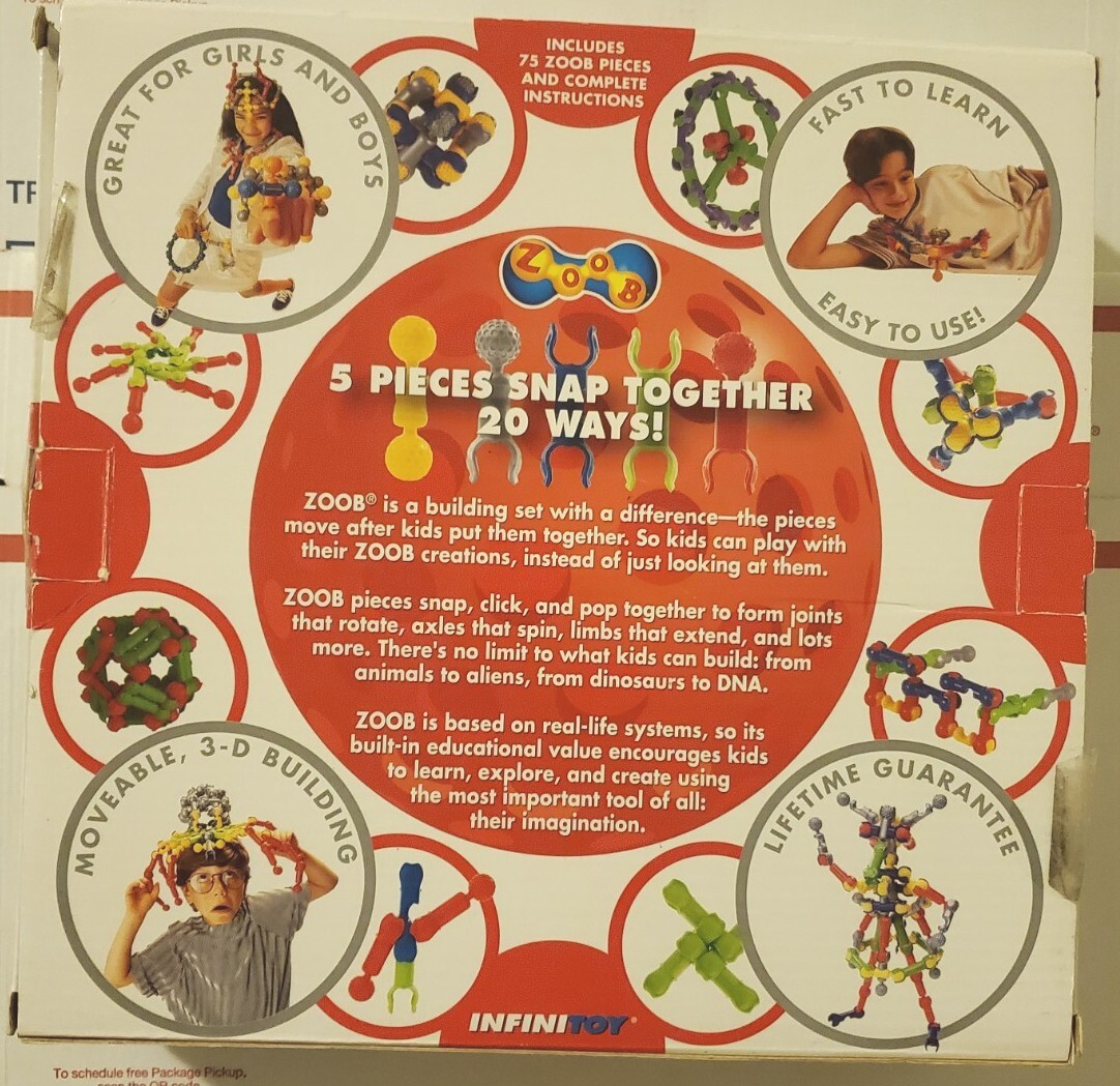 Infinitoy Inf11075 ZOOB Construction Set 75 Pcs for sale online | eBay