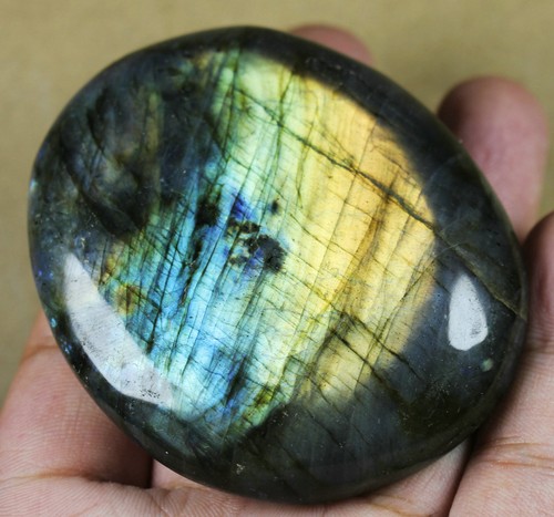 POLISHED LABRADORITE IRIDESCENT OPTICAL EFFECT PALM STONE FROM ...