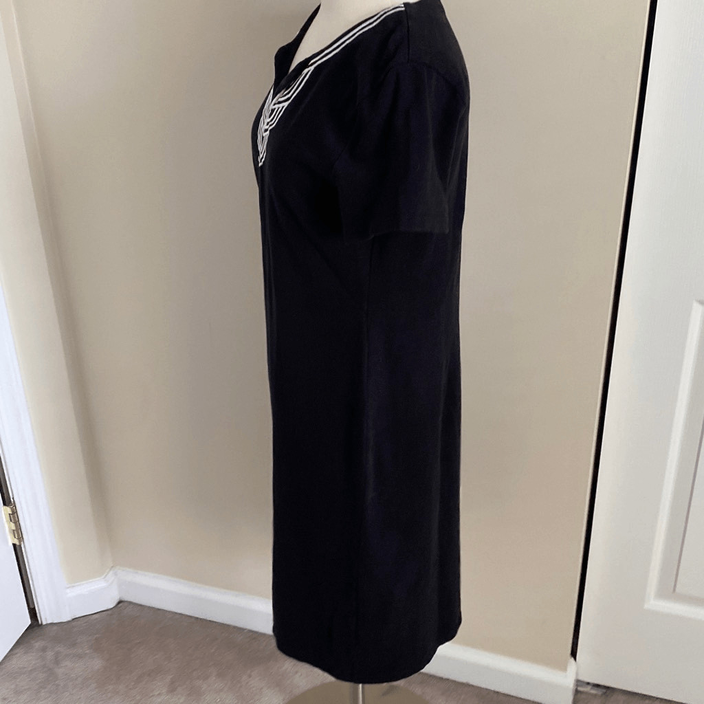 Talbots Black Notch Collar Dress Size Medium Petite W… - Gem