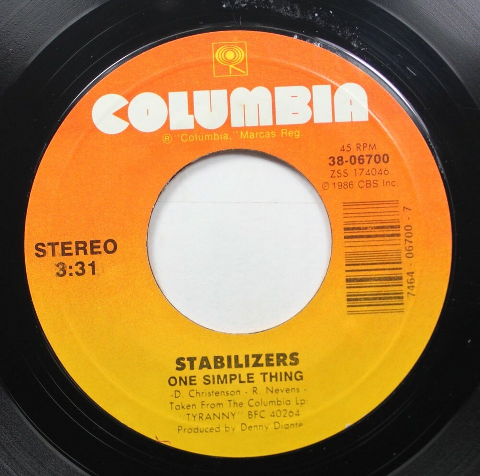 Rock 45 Stabilizers - You Pull Me Down / One Simple Thing On Columbia ...