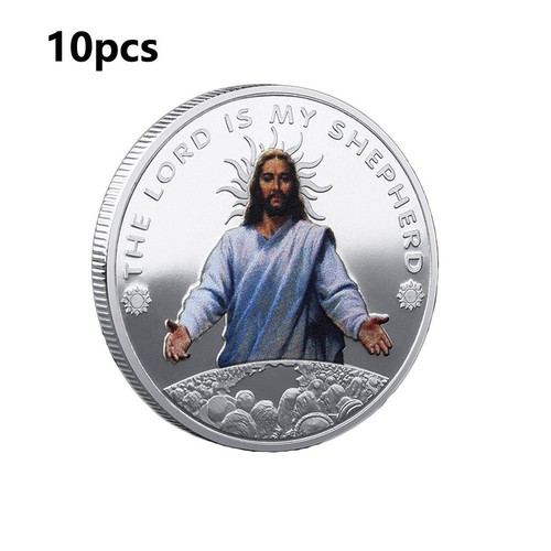 10 Pieces Of Jesus Christ Gilded Silver Medal Coin Commemorative Coin ...