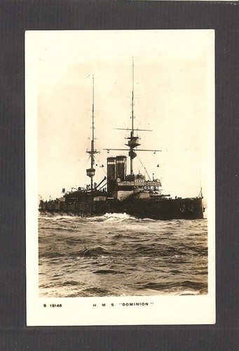 REAL-PHOTO POSTCARD: HMS DOMINION - WORLD WAR 1 BRITISH ROYAL NAVY ...