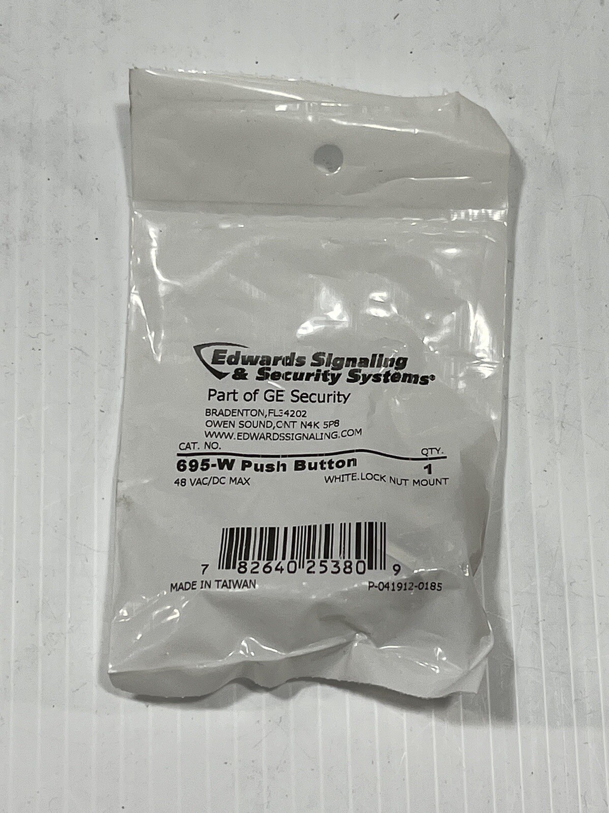 EDWARDS SIGNALING & SECURITY SYSTEMS 695-W PUSH BUTTON 48VAC/DC MAX | eBay