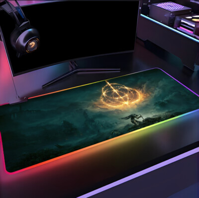 Elden Ring RGB XXL Mouse Pad - Light Up Your Desk w/ Tarnished, Malenia ...
