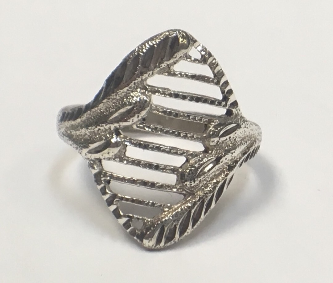 VINTAGE LADIES STERLING SILVER OPEN BLIND RING SZ 6.25 CUTE UNIQUE ...