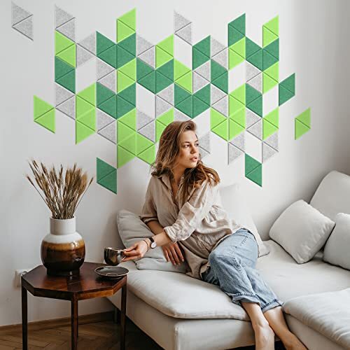 Triangle Acoustic Panels Beveled Edge Sound Proof Foam Panels Self ...