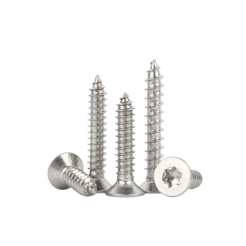 TORX COUNTERSUNK SELF TAPPING SECURITY WOOD SCREWS STAINLESS STEEL #4 ...