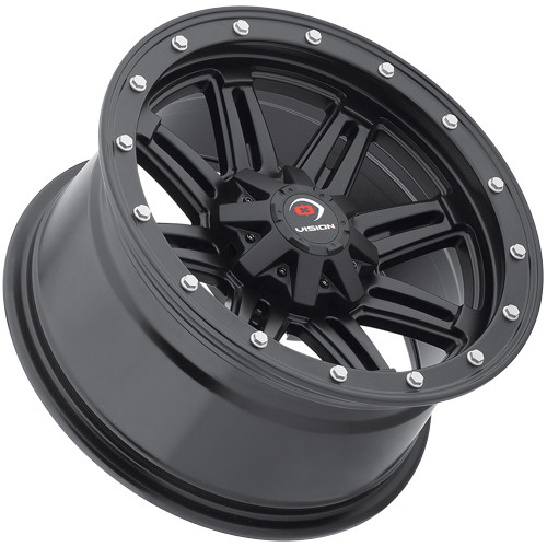 (Set of 4) Vision UTV 550 14x7 4x110 +2.5mm Matte Black Wheels Rims 14 ...