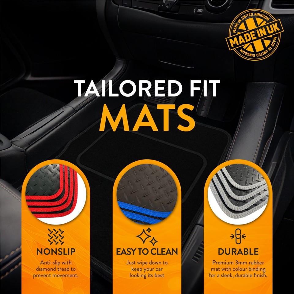 Fits Toyota Yaris 2012-2019 Non Hybrid Car Floor Mats Red Blue Silver ...