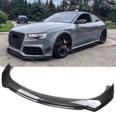 For AUDI A5 S5 RS5 Carbon Fiber Front Bumper Lip Splitter Spoiler Chin ...