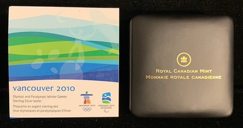 Rare Vancouver 2010 Olympic Games Sterling Silver Wafer – Clamshell ...