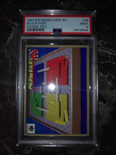 NINTENDO MARIO KART 64 POWER TIPS 1997 BLOCK FORT PSA 9 MINT POP 1 Card ...