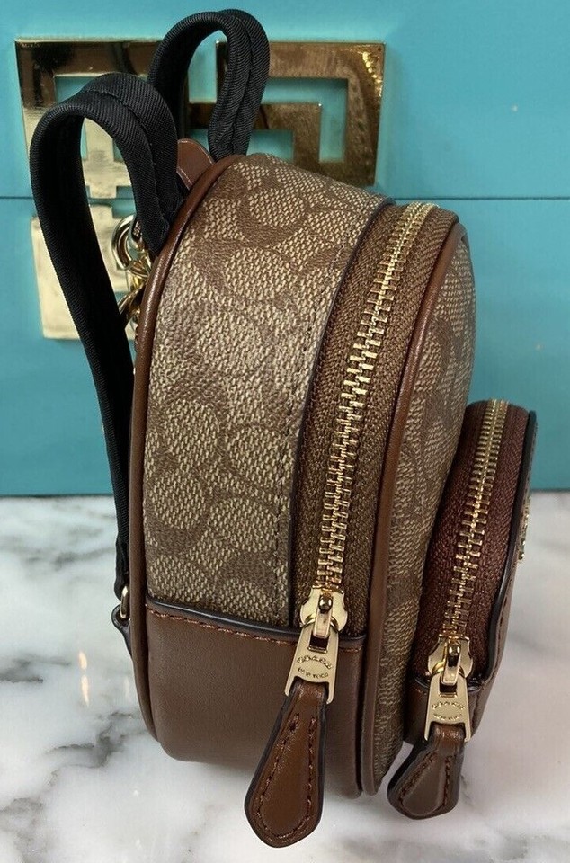 COACH 'MINI Court Signature Canvas Backpack' Unisex Keychain Charm ...