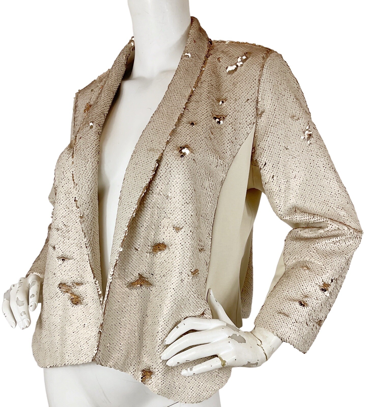 Evy’s Tree Abbey Ivory Sparkle Sequin Jacket Shawl Co… - Gem