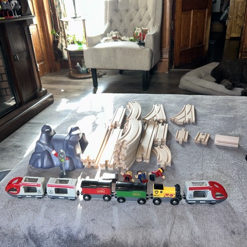 Vintage Brio wooden train lot Cars Figures Tracks Wood Nice | eBay