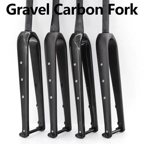 Carbon Gravel Road Bike Hard Forks Flat Mounted 700C Straight Tapered ...