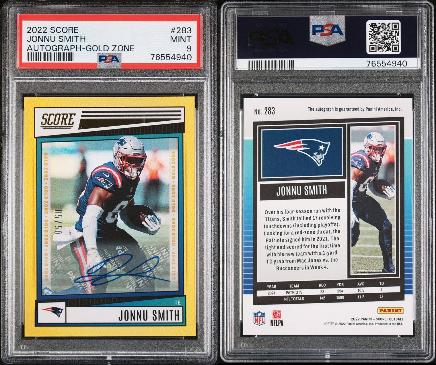 2022 Score - Gold Zone #283 Jonnu Smith /50 for sale online | eBay